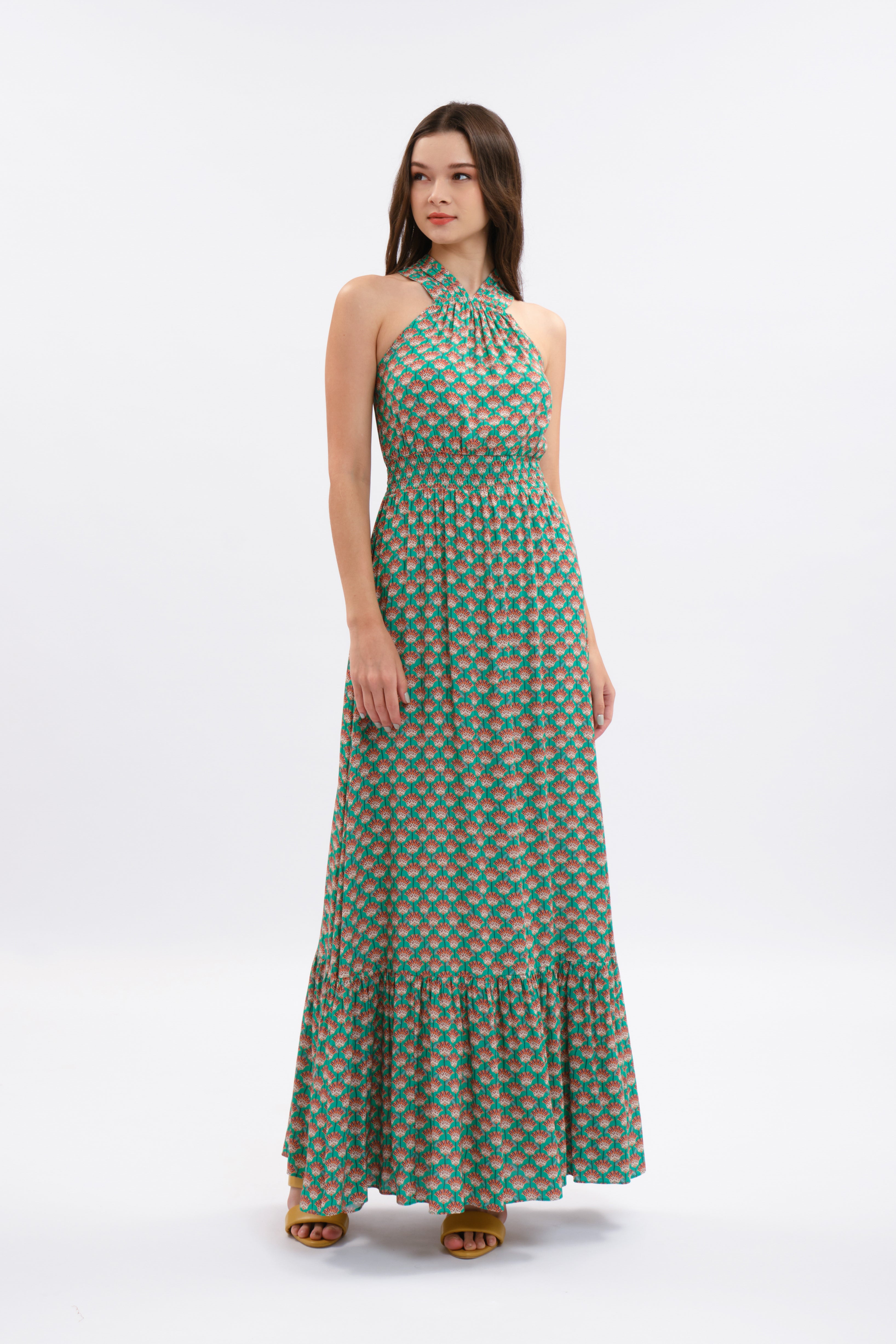 AMAYA Dress in Turquoise Saloko