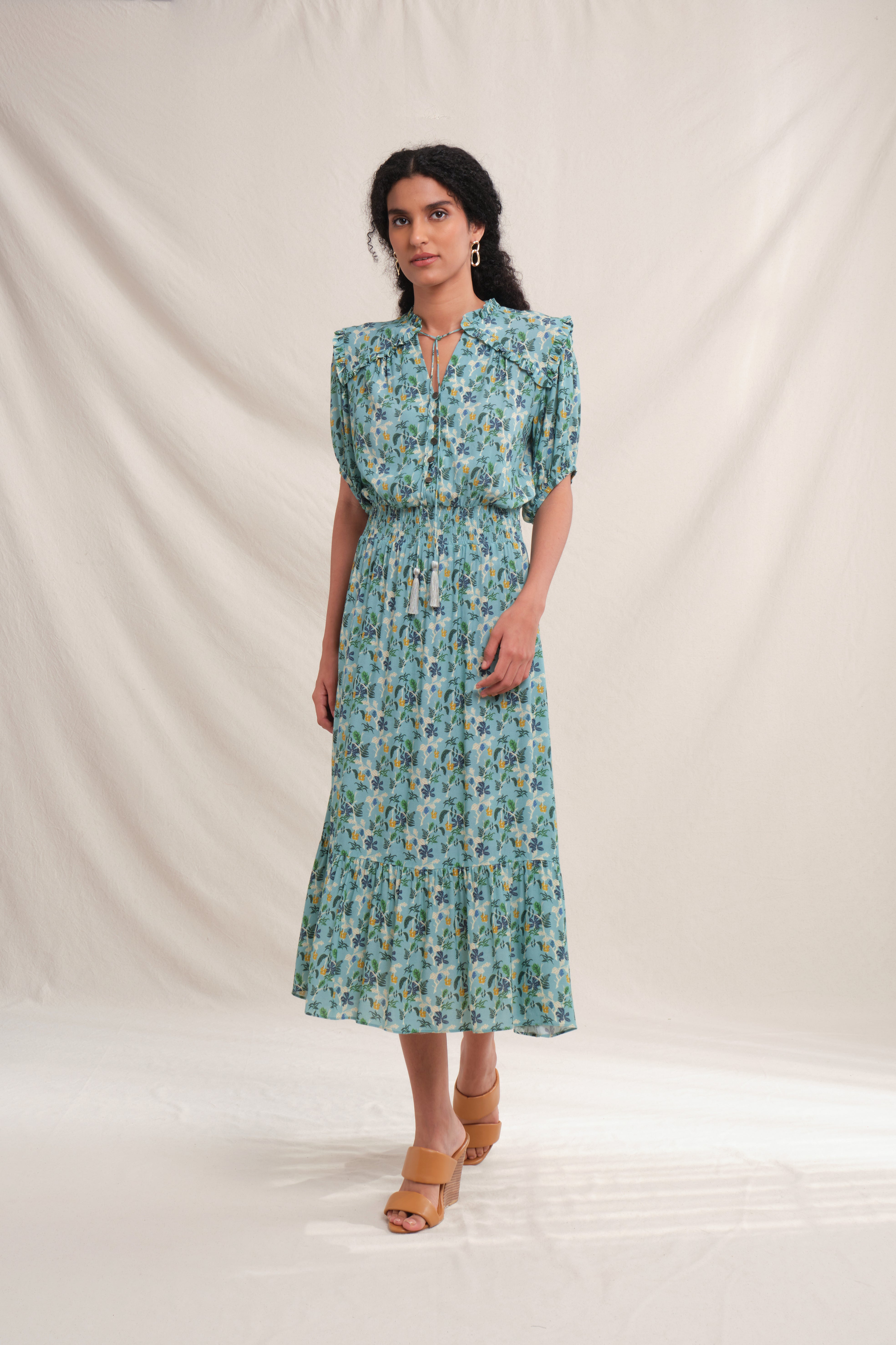 MALI Dress in Blue Gaguduh
