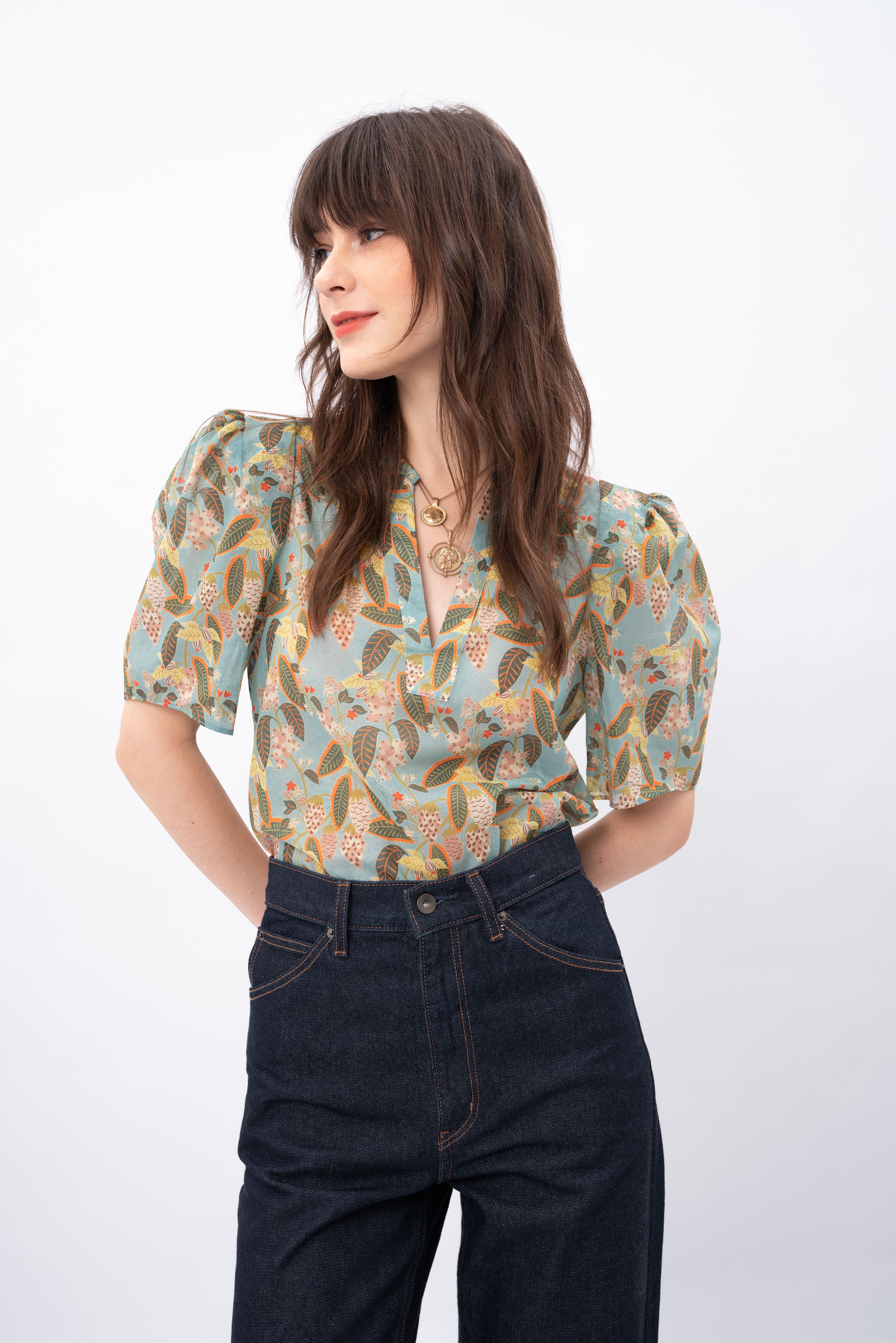 NORA Top in Gudeg Blue