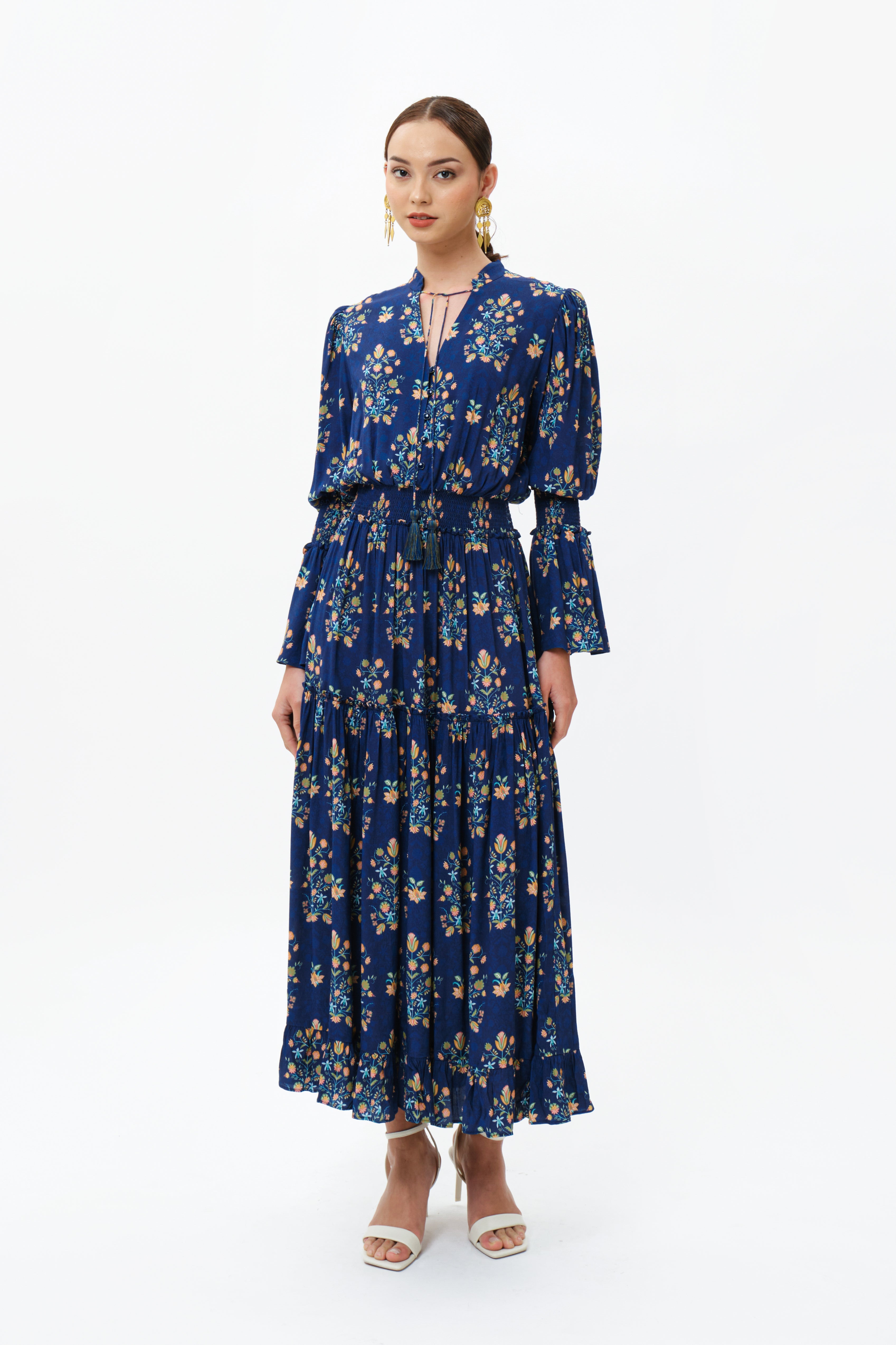 MALIKA Dress in Navy Anggrek