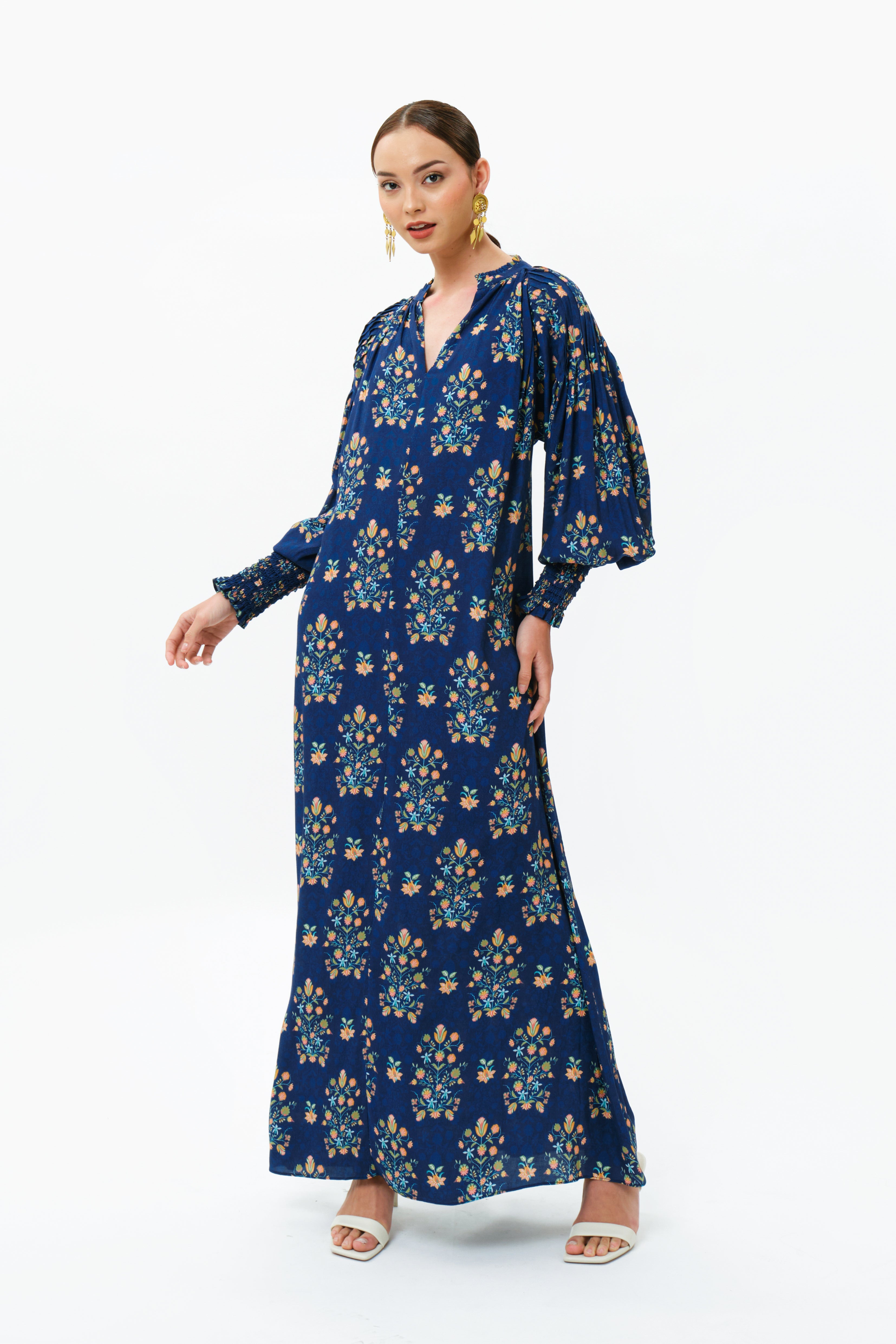 SAFIYA Dress in Navy Anggrek